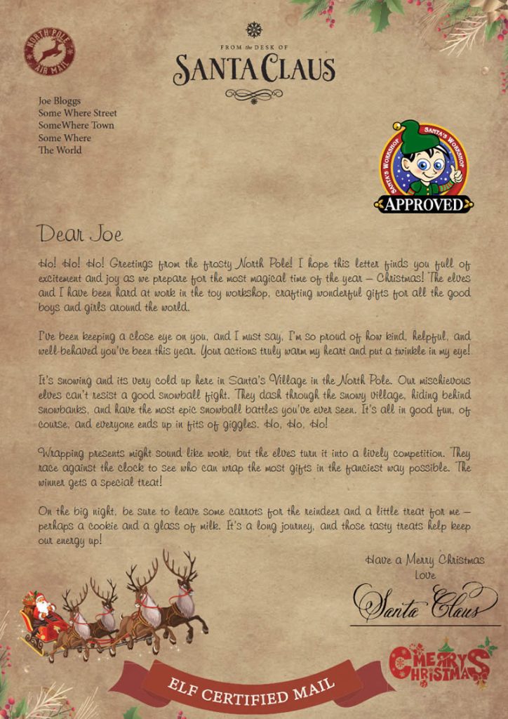 Dear Santa Letter Design B – Dear Santa